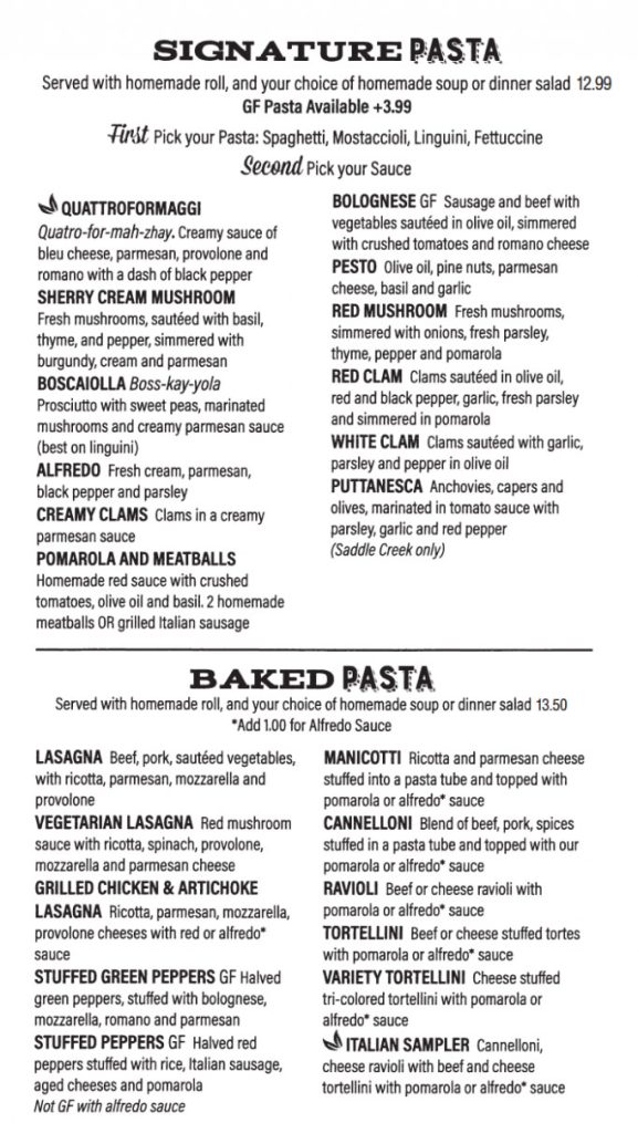 Menu – Sgt. Peffers